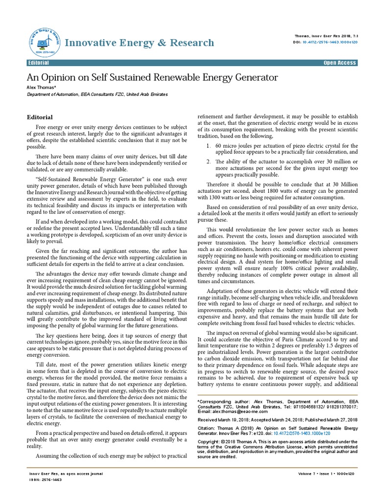 An Opinion On Self Sustained Renewable Energy Generator 2576 1463 ...