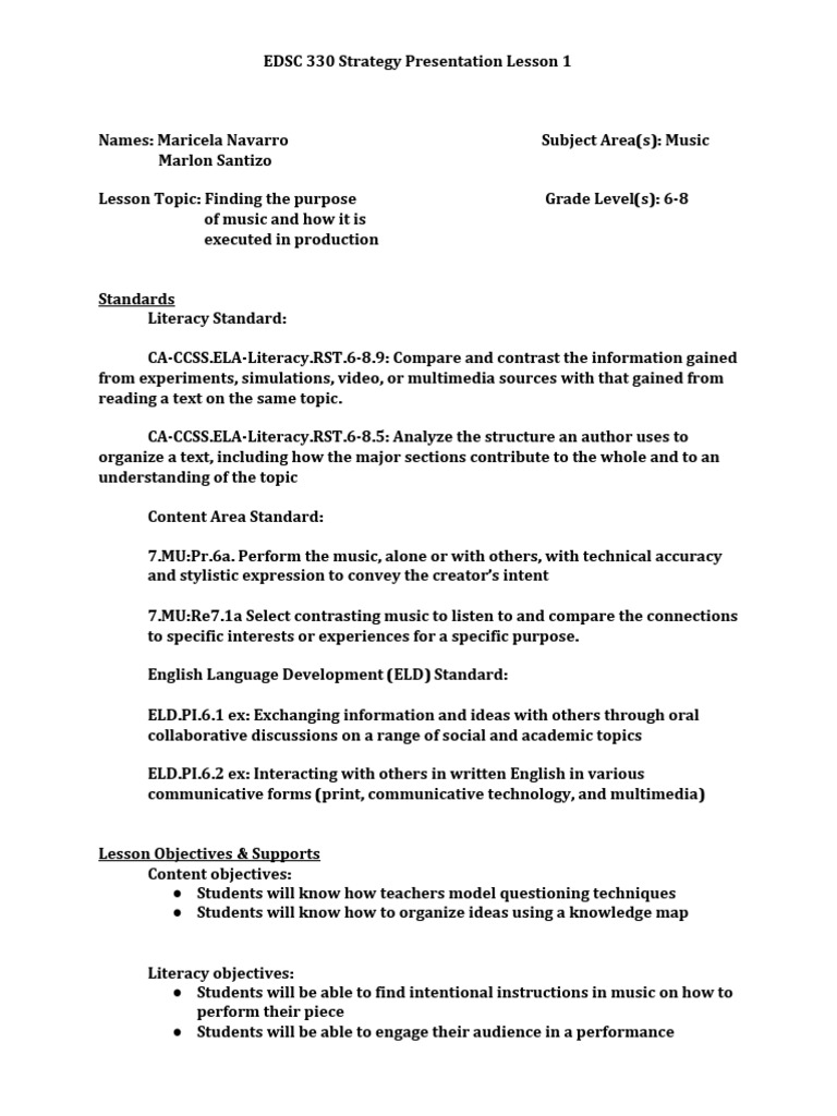 50 Minute Lesson 1 | PDF | Multimedia | Literacy