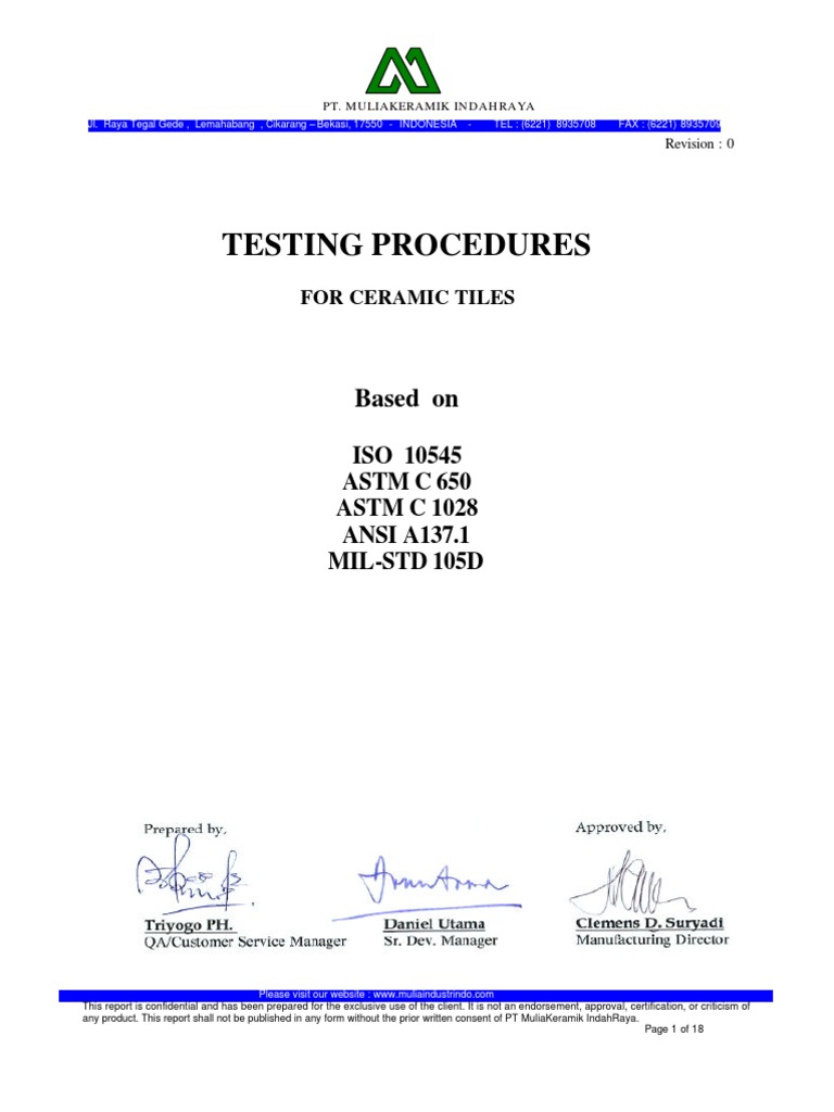 Testing Procedures: Based On | PDF | Acid | Ph
