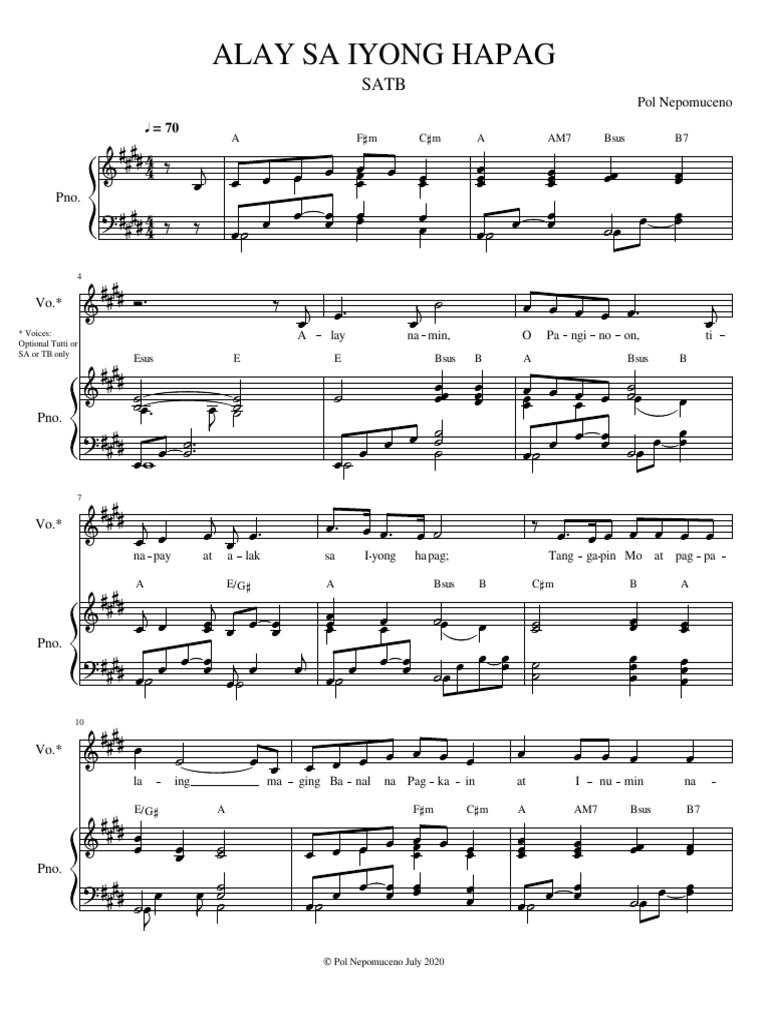 ALAY SA IYONG HAPAG - Satb | PDF