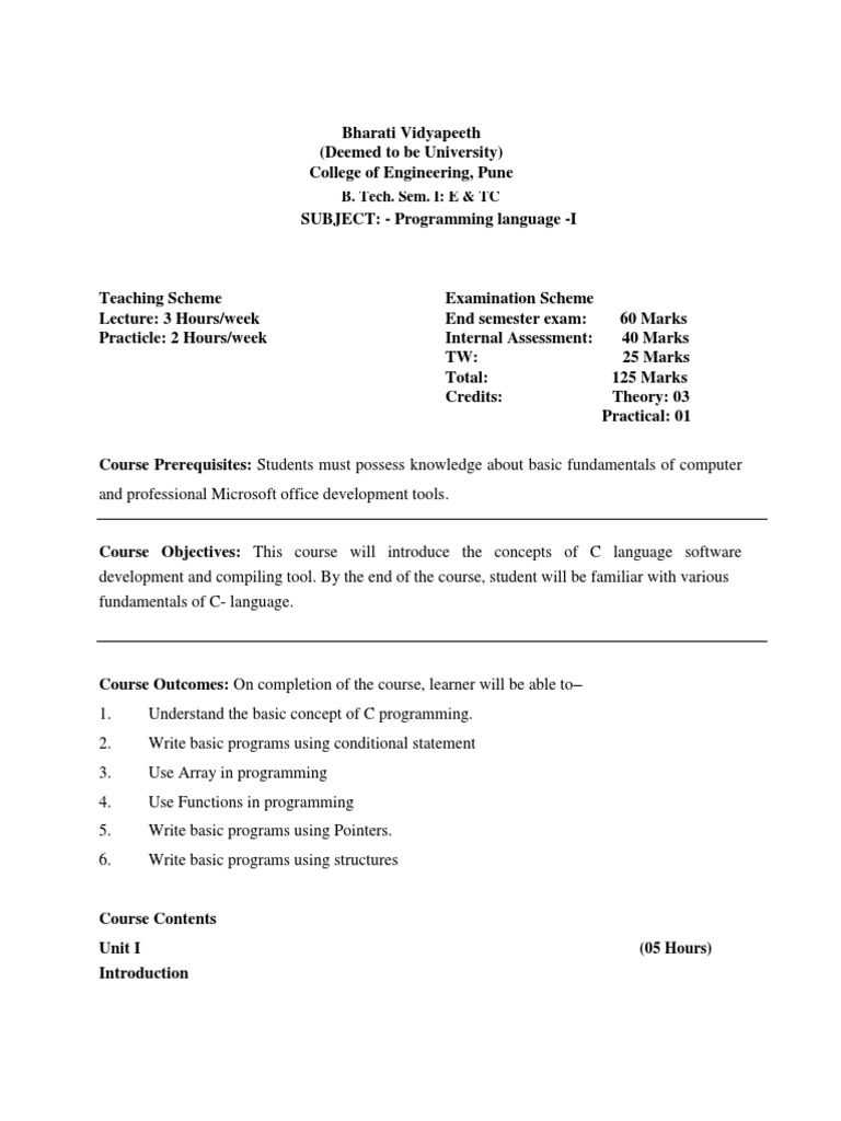 Programming Language I Pdf Pdf C Programming Language Pointer Computer Programming