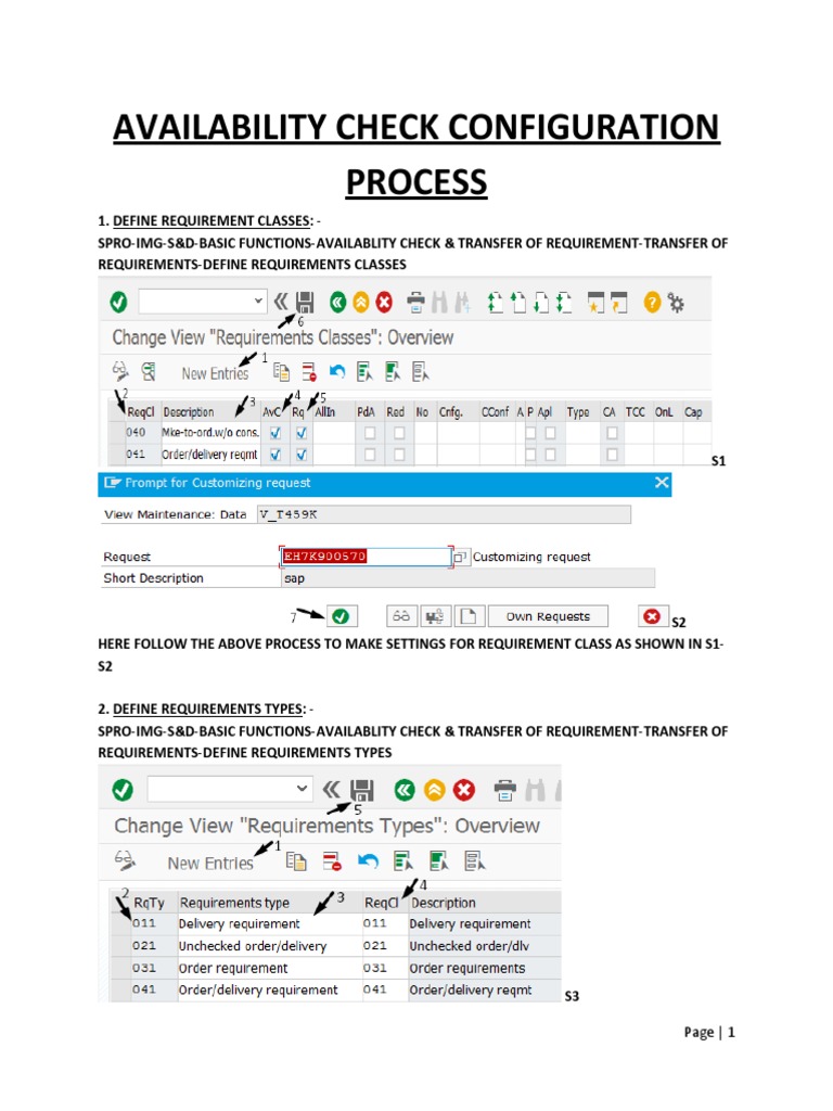 Availability Check Configuration Process: Page - 1 | PDF | Computer ...