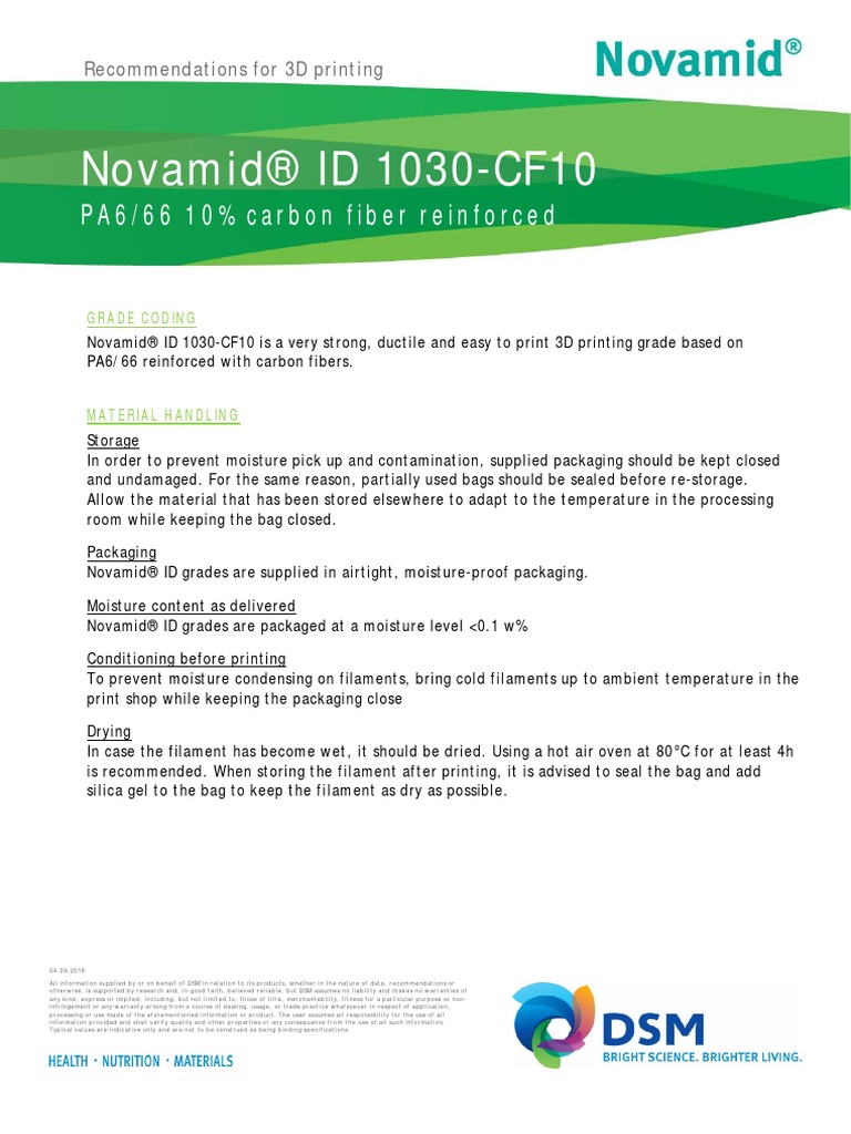 NovamidID1030CF10 - Print Guideline Novamid ID 1030-CF10 | PDF ...