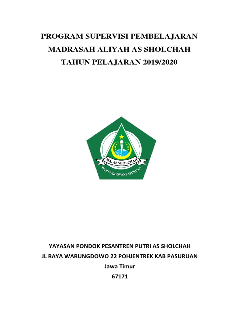 Program Supervisi Pembelajaran MA As Sholchah | PDF