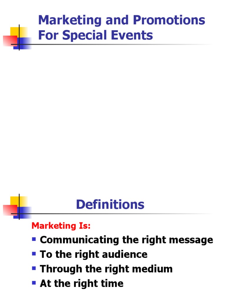 Marketing and Promotions For Special Events | PDF | Mass Media ...