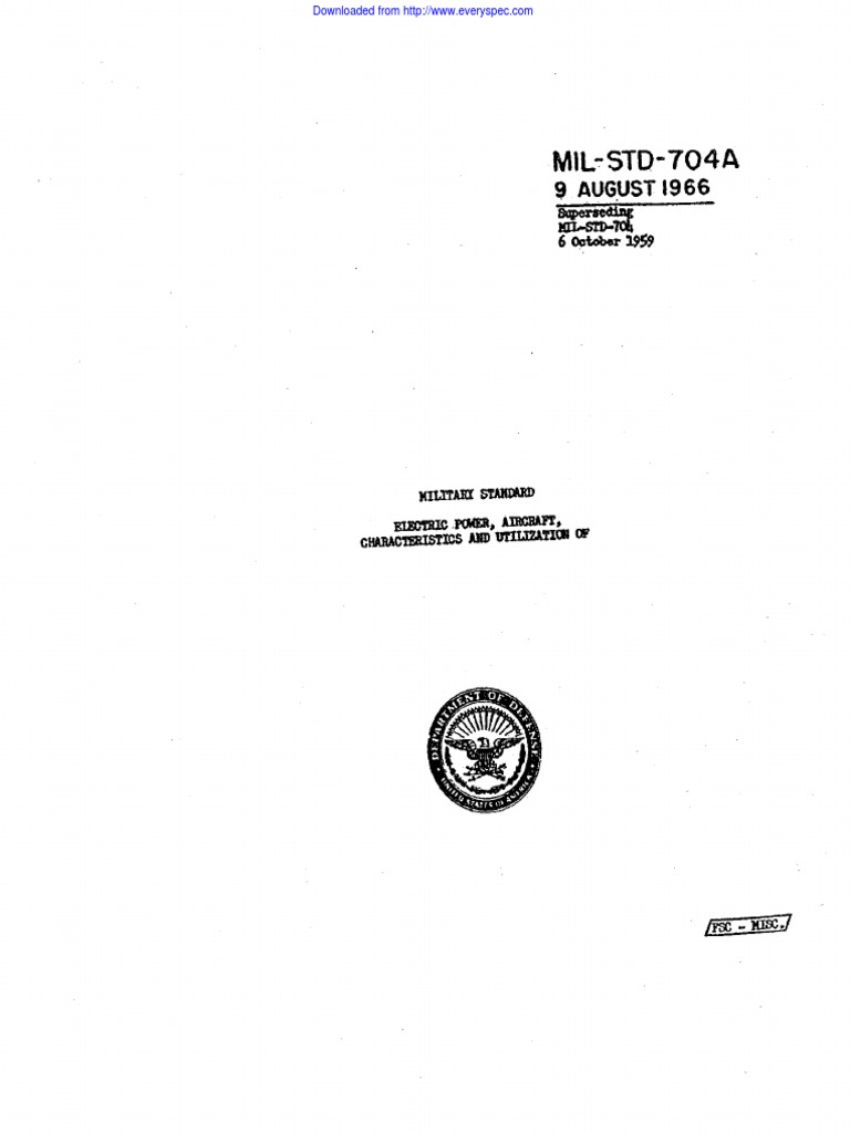Mil-Std-704a 1966 | PDF | Alternating Current | Steady State