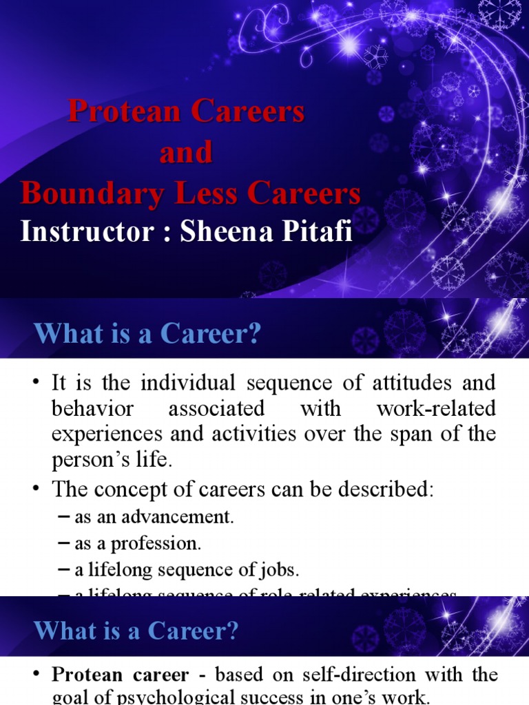 Protean Careers and Boundary Less Careers | PDF | Personality Type ...