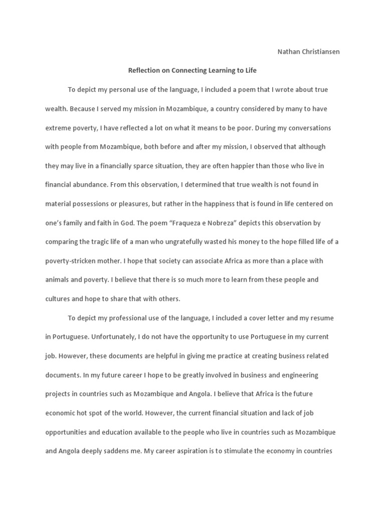 Connecting Learning To Life | PDF | Mozambique | Portugal