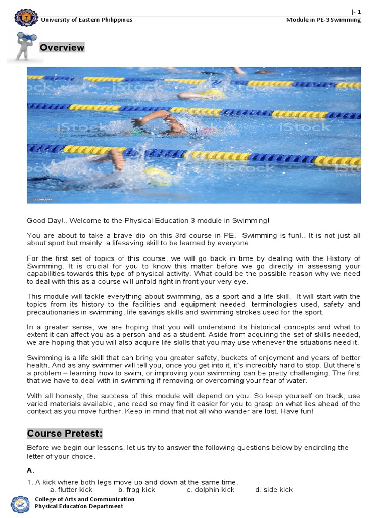 Swimming Module 1 | PDF | Swimming (Sport) | Swimming