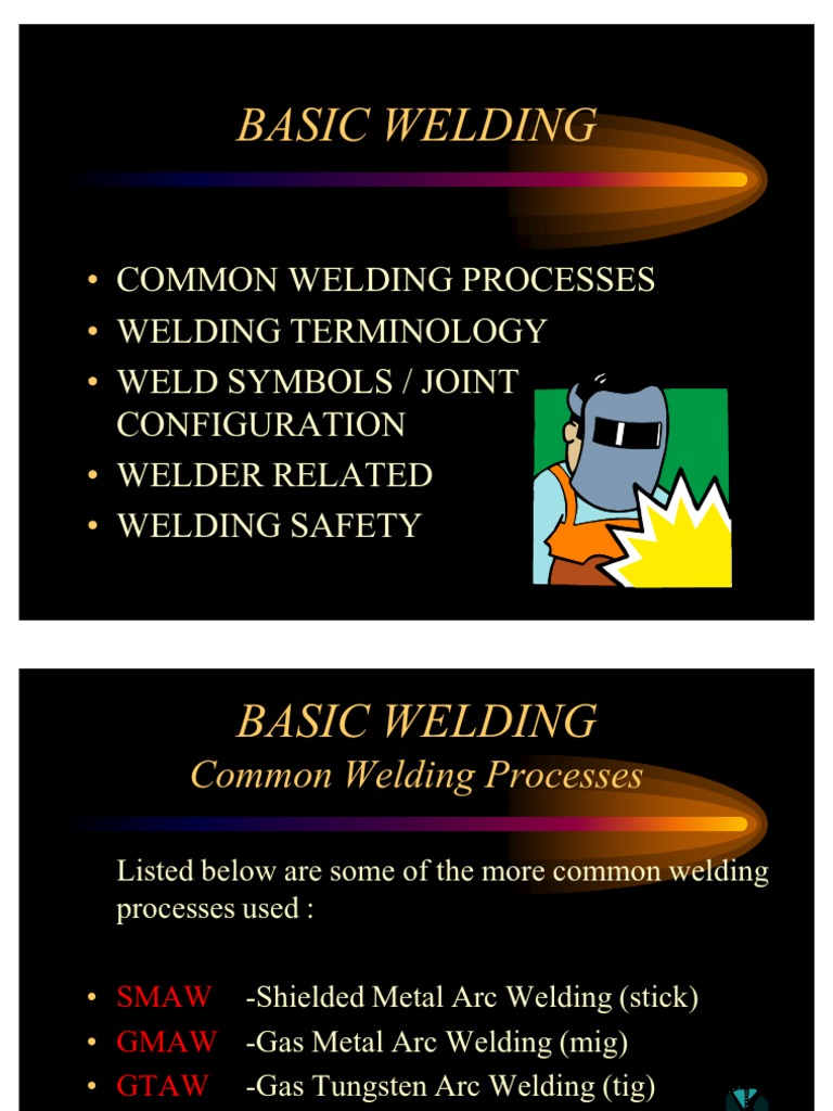 Common Welding Processes Welding Terminology Weld Symbols / Joint ...