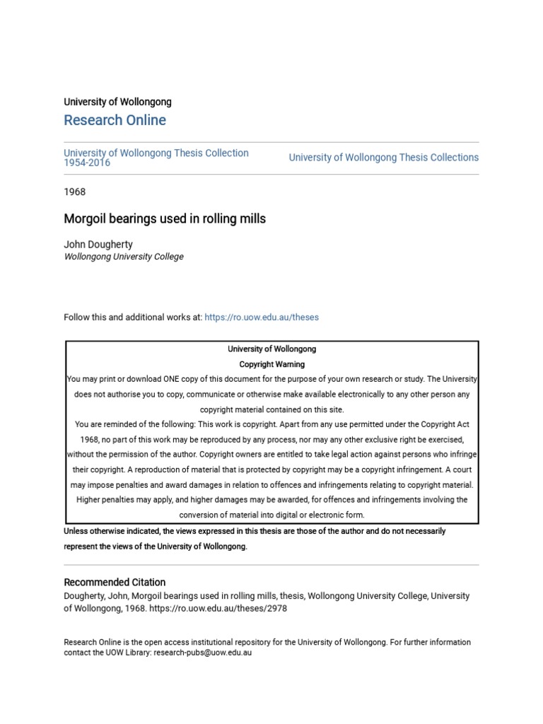 Morgoil Bearings Used in Rolling Mills | PDF | Bearing (Mechanical) | Pump