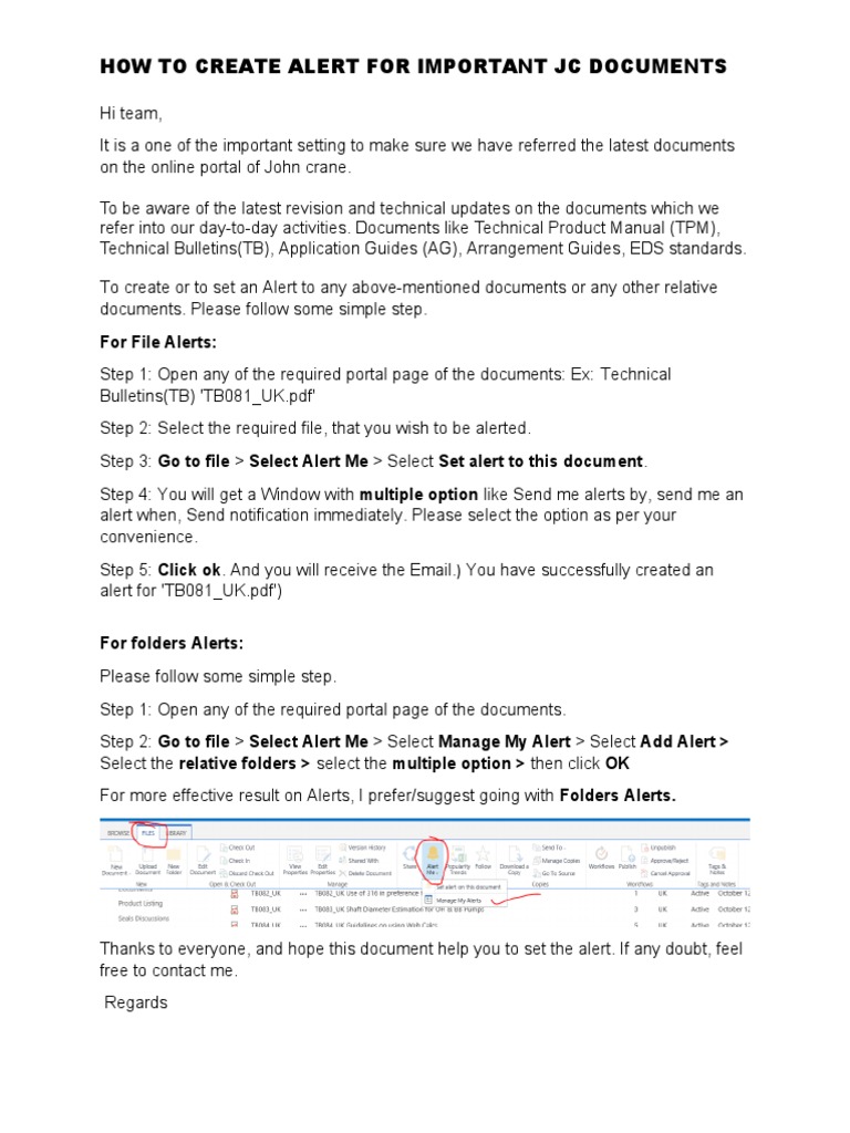 How To Set Alert For Documents | PDF