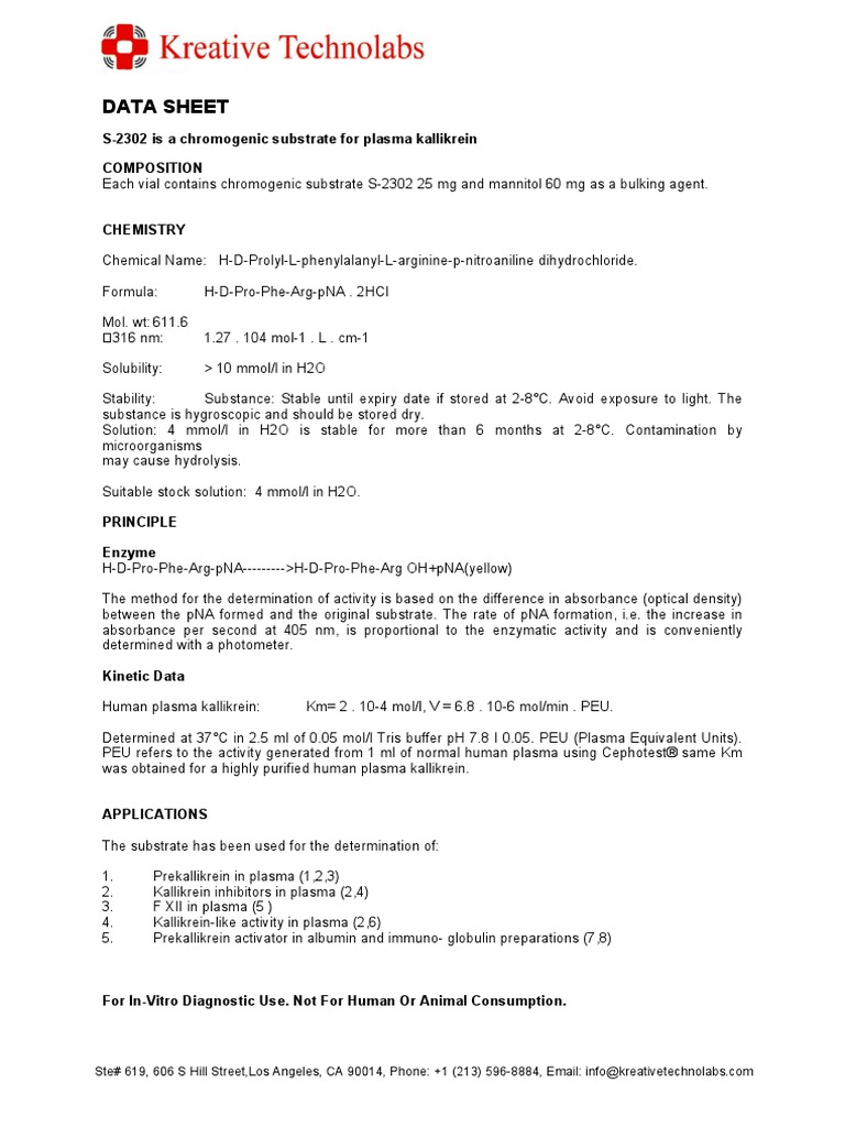 S2302-Chromogenic Substrate | PDF