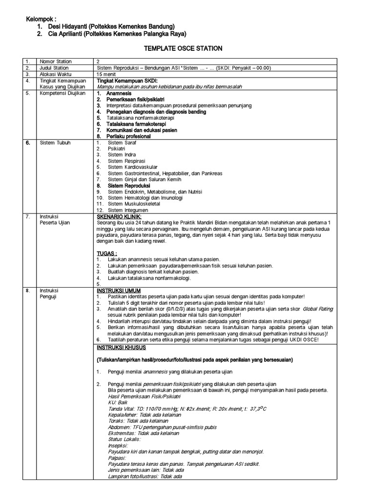 Edit - Contoh Template OSCE Kosong | PDF