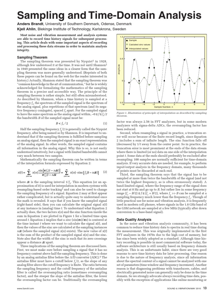 Sampling and Time-Domain Analysis | PDF | Sampling (Signal Processing ...