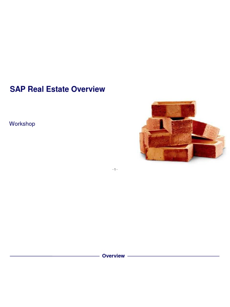 SAP Real Estate Management Guide | PDF | Renting | Lease