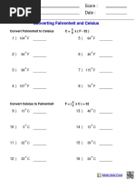 Temperature Conversions Practice Worksheet | PDF | Teaching Methods ...