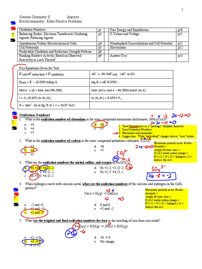 Electrochemistry Practice Problems | PDF | Redox | Anode