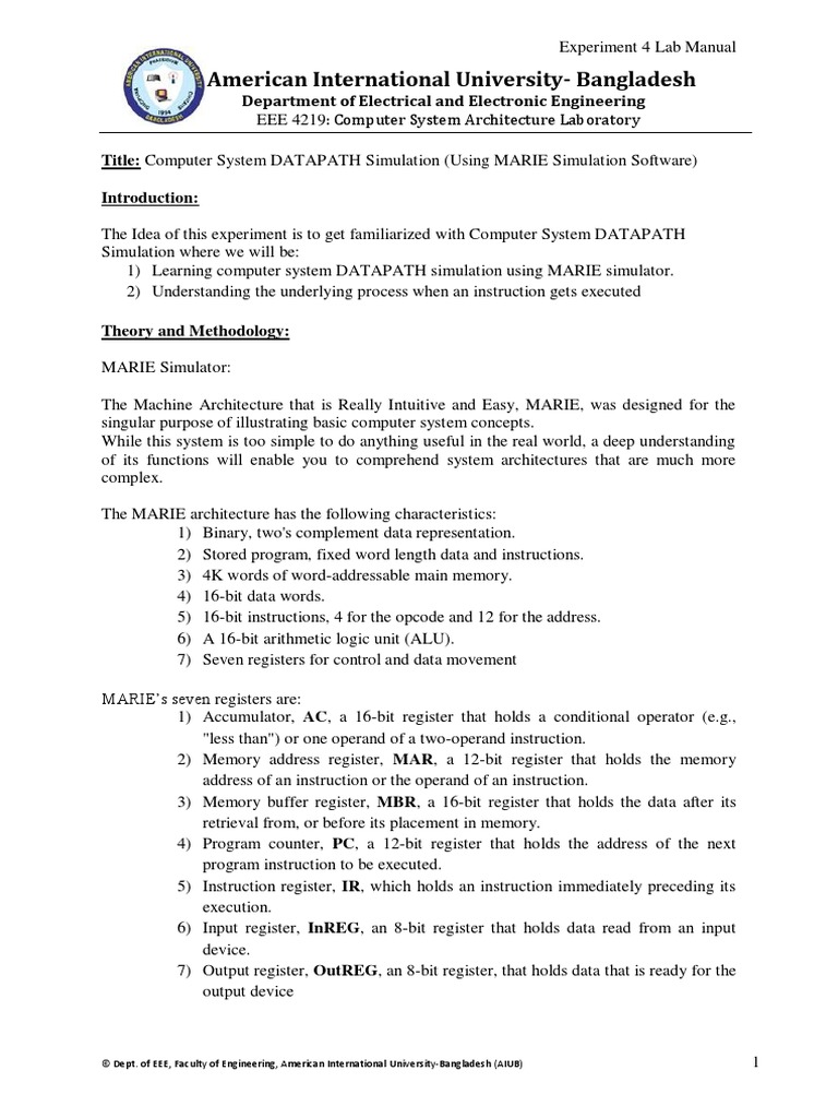 Computer System Architecture Lab Report 4 | PDF | Computer Program ...