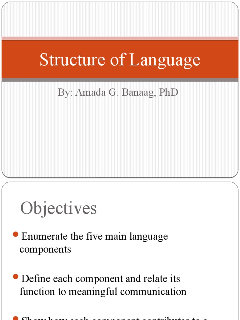 Structure of Language: By: Amada G. Banaag, PHD | PDF