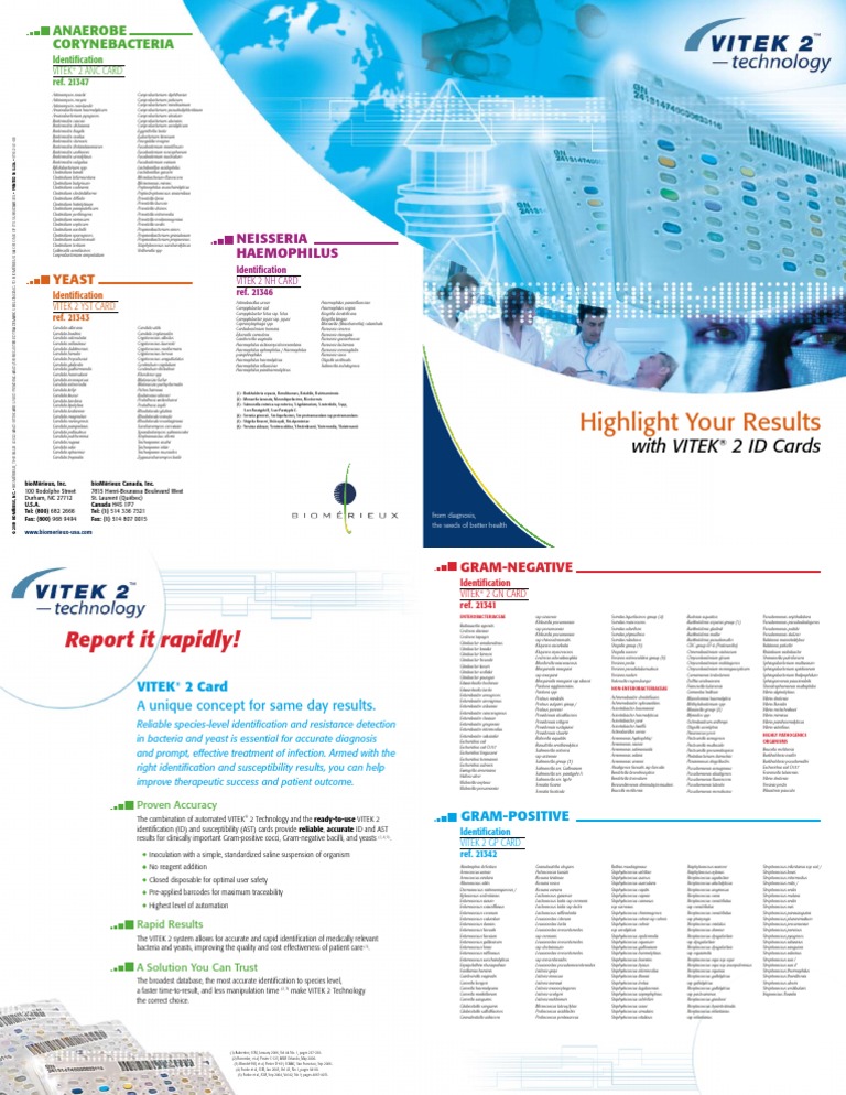 Highlight Your Results: With VITEK 2 ID Cards | PDF | Gram Negative ...