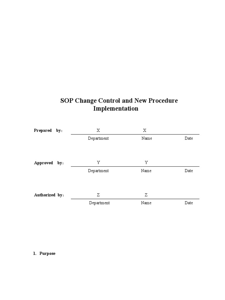 Change Control and New Procedure Implementation | PDF | Quality ...
