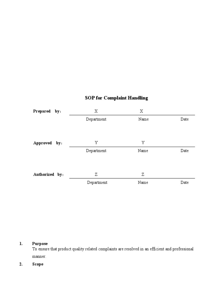 Complaint Handling SOP | PDF | Quality Assurance | Business