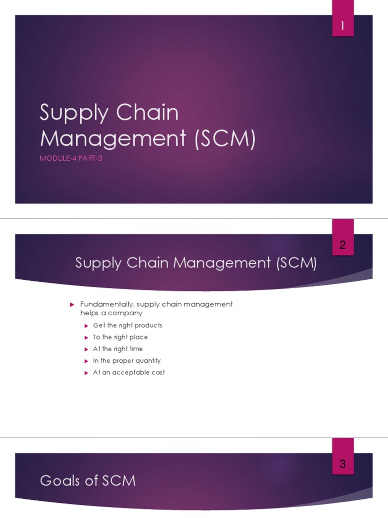 Supply Chain Management (SCM) : Module-4 Part-3 | PDF