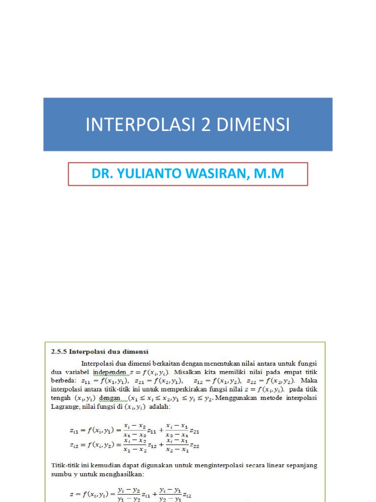 INTERPOLASI 2 DIMENSI Matlab | PDF