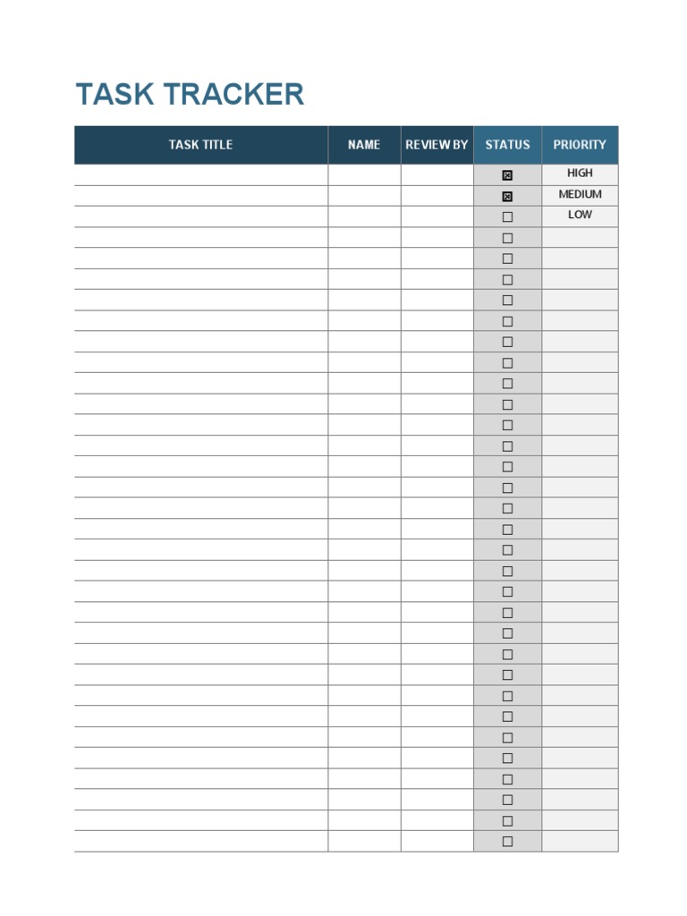 Task Tracker: Task Title Name Review by Status Priority | PDF | Business