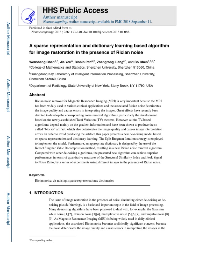 A Sparse Representation and Dictionary Learning Ba | Download Free PDF ...