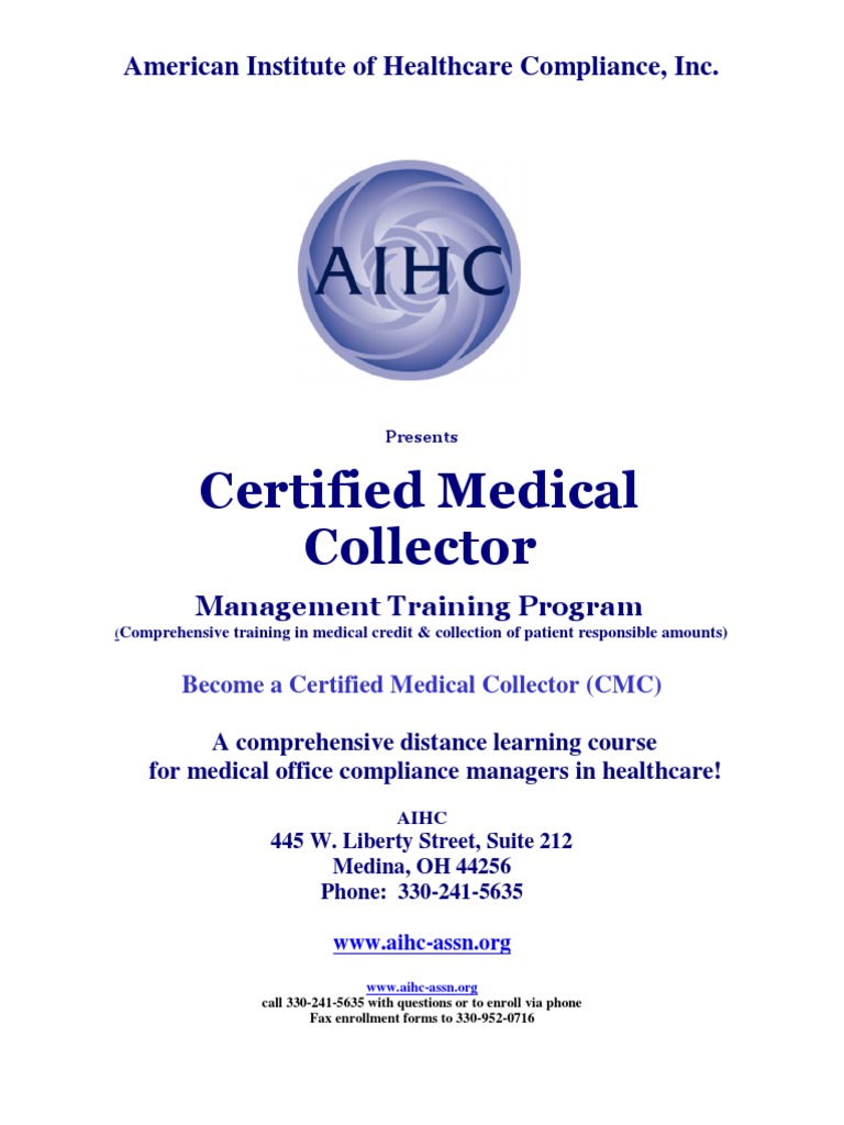 Certified Medical Collector: American Institute of Healthcare ...