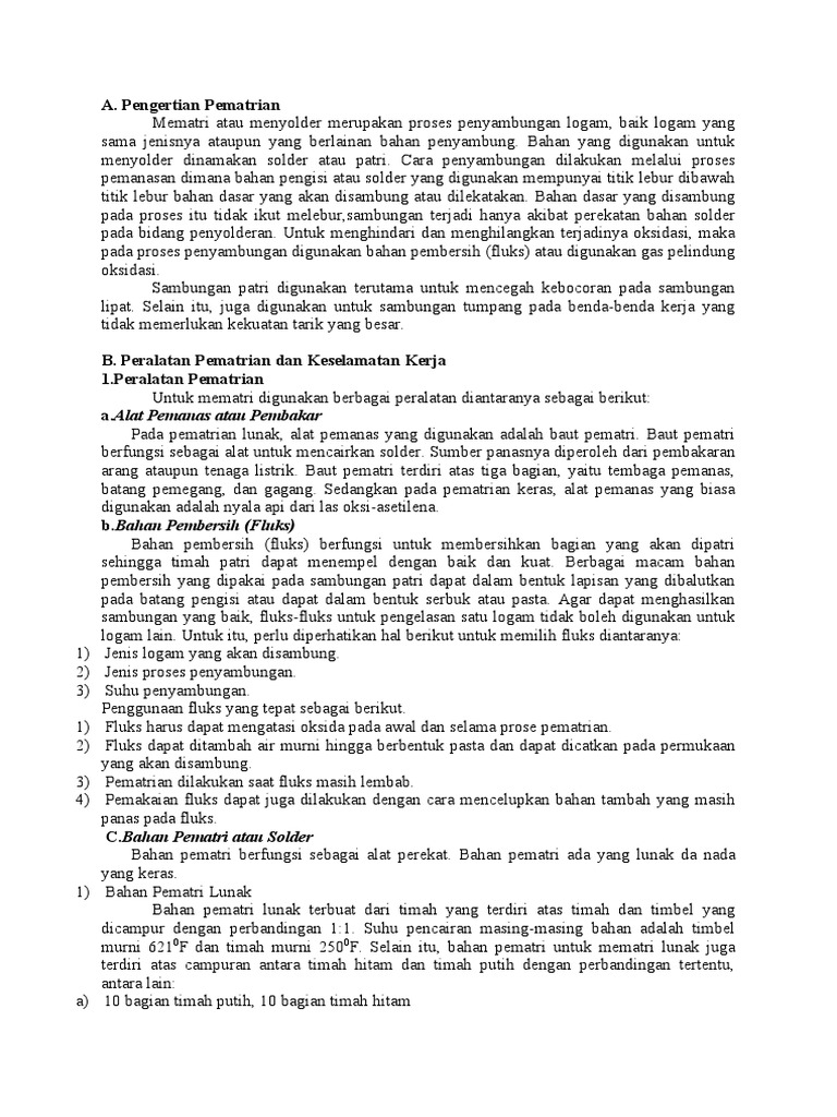 A. Pengertian Pematrian | PDF