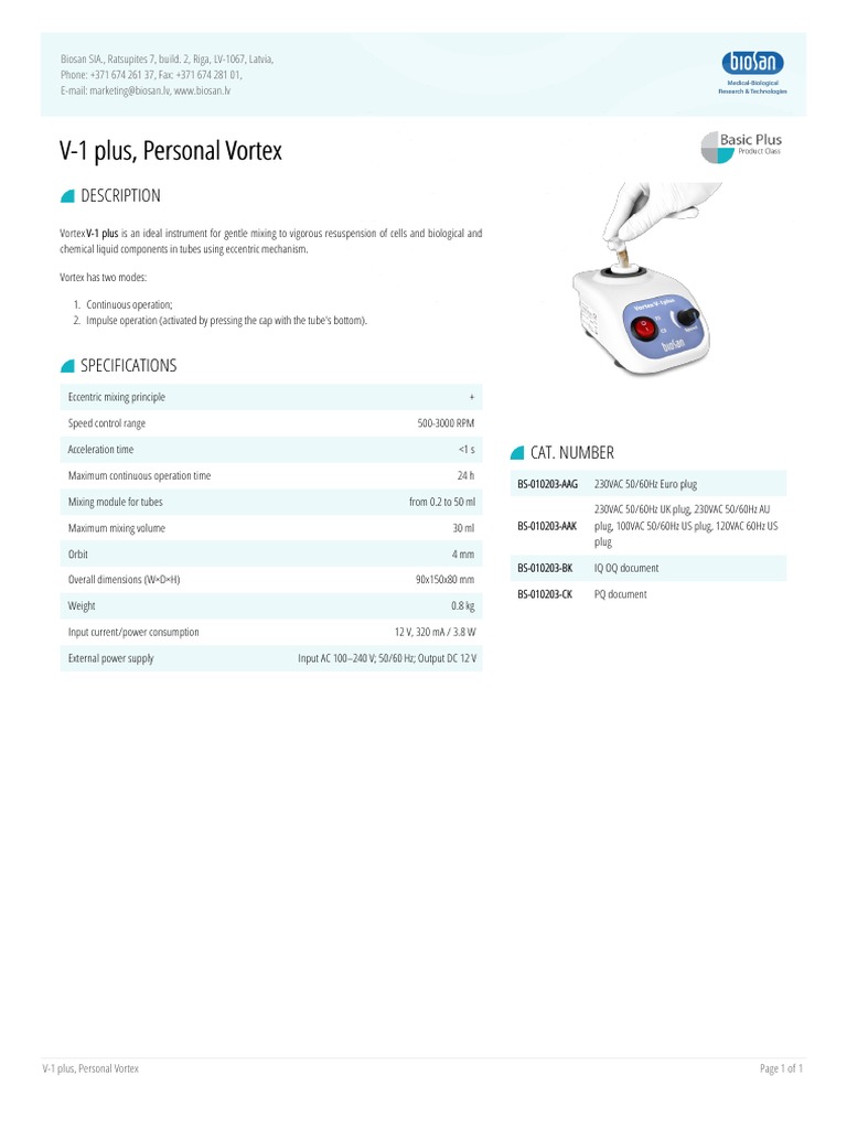 V 1 Plus Personal Vortex For Tubes PDF | PDF | Power Supply | Electric ...
