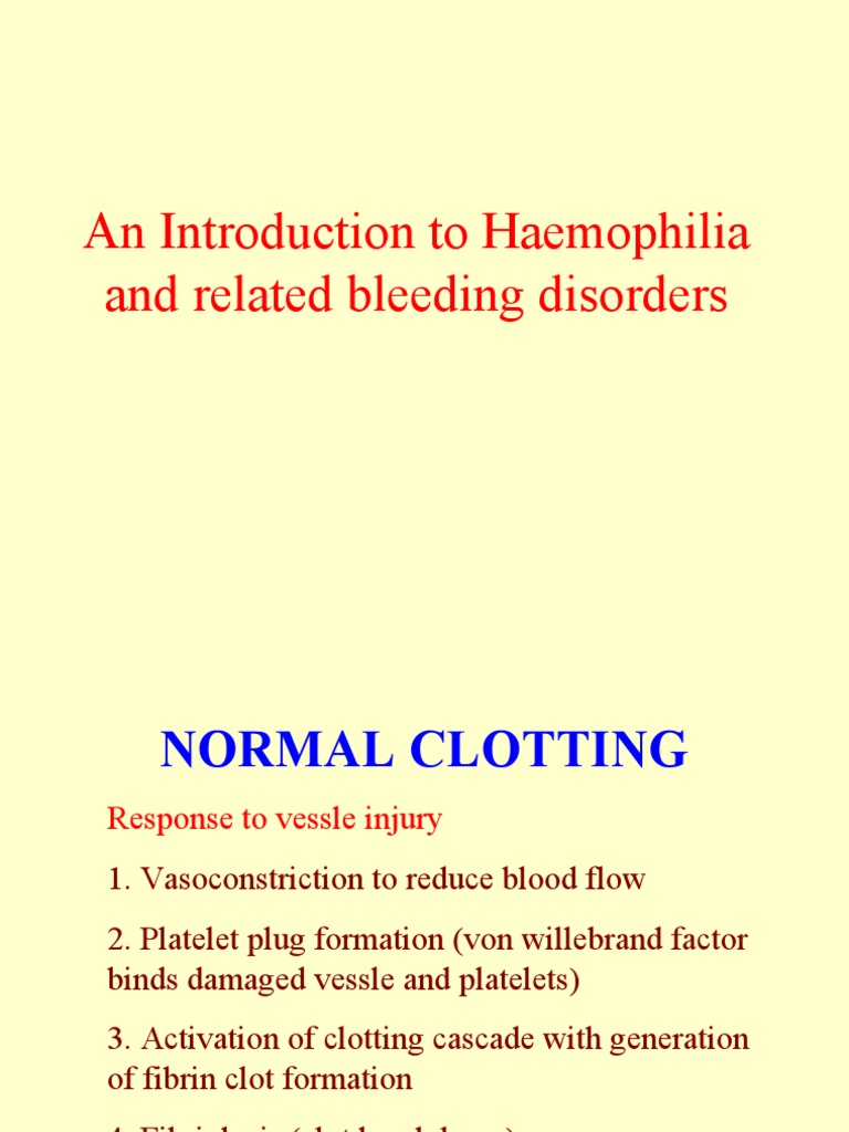 An Introduction To Haemophilia and Related Bleeding Disorders | PDF ...