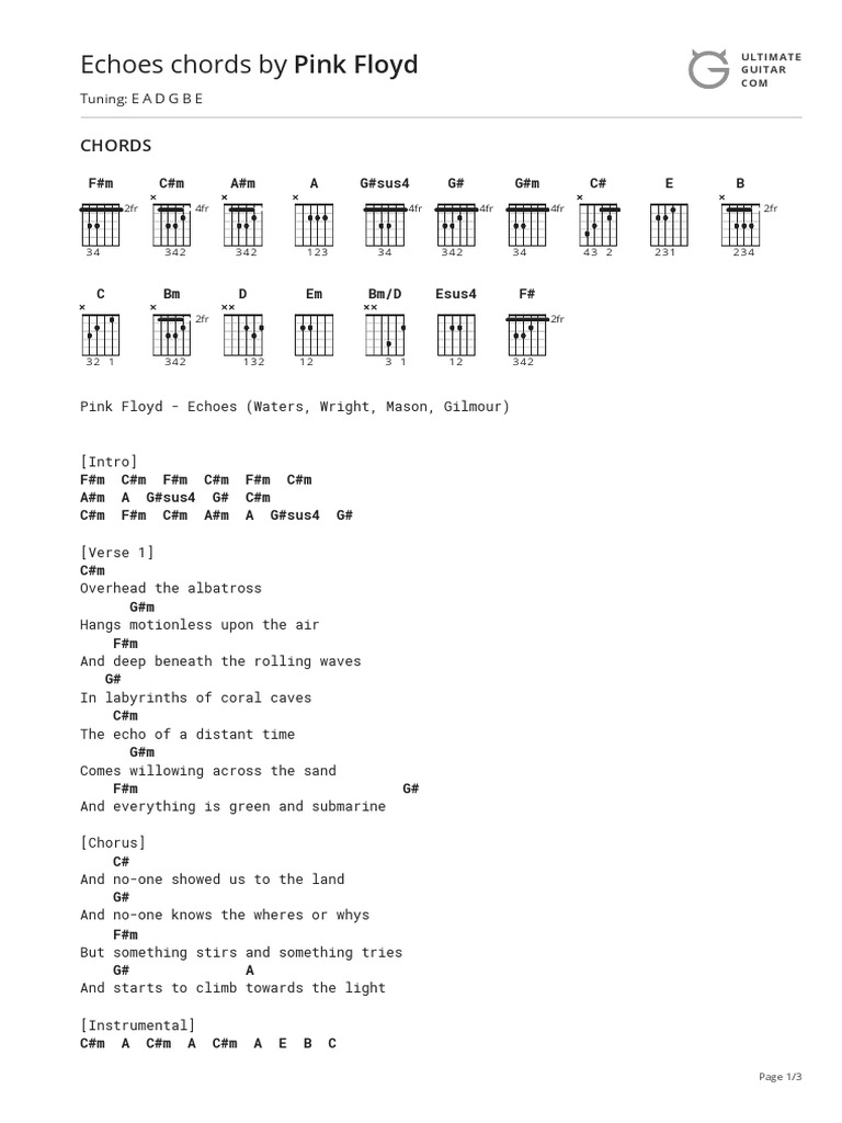 Echoes Chords by Pink Floydtabs at Ultimate Guitar Archive | PDF | Song Structure | Songs