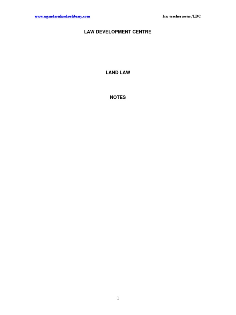 Notes On Land Law | PDF | Specific Performance | Equity (Law)