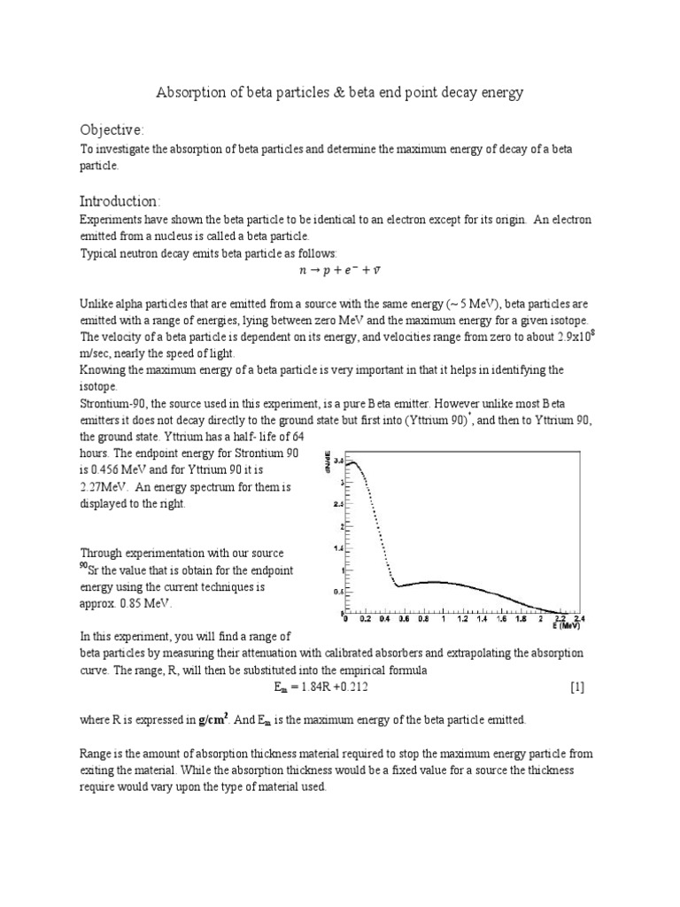 Determining the Maximum Beta Decay Energy of Strontium-90 through ...