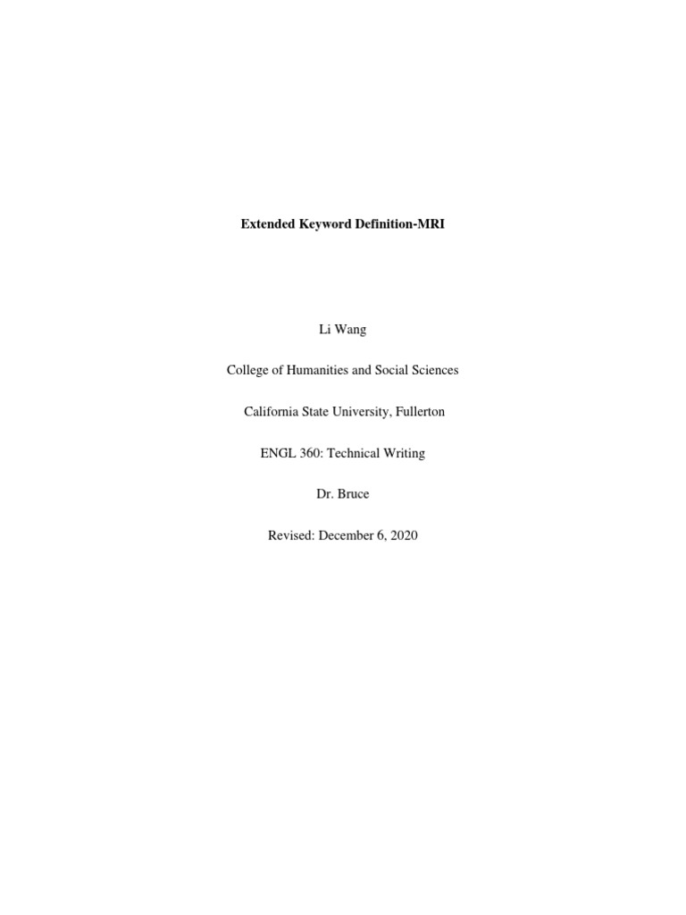 MRI: Definition, Risks, and Applications | PDF | Magnetic Resonance ...