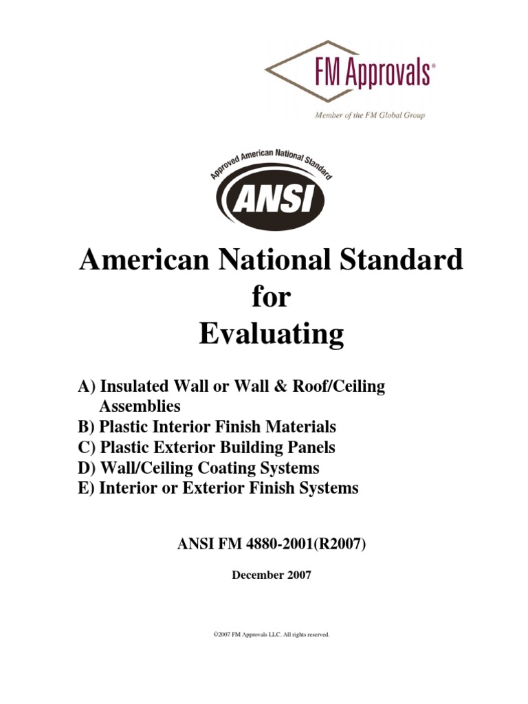 Ansi FM 4880 PDF | Download Free PDF | Framing (Construction) | Wall