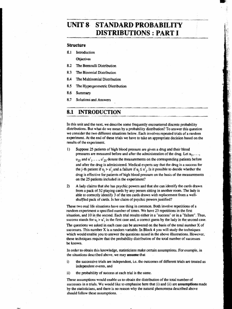 Unit-8 IGNOU STATISTICS | PDF | Probability Distribution | Probability