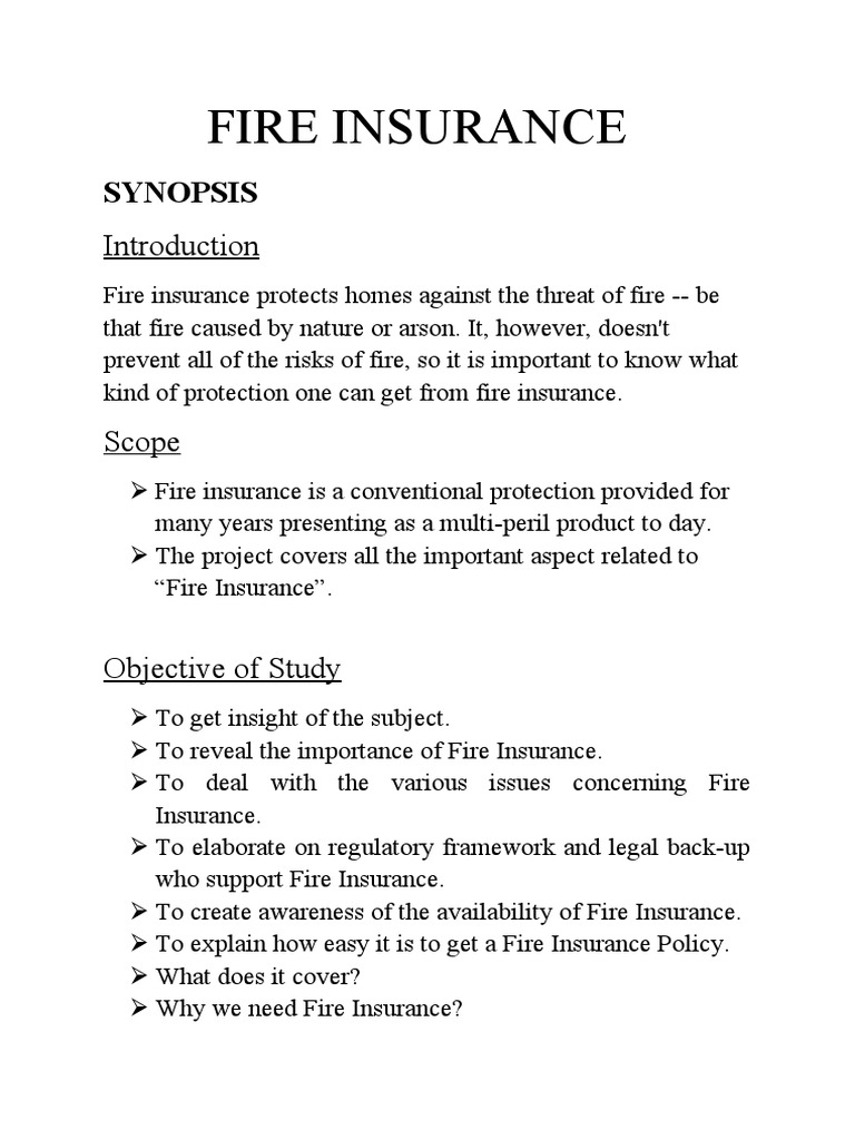 Fire Insurance | PDF