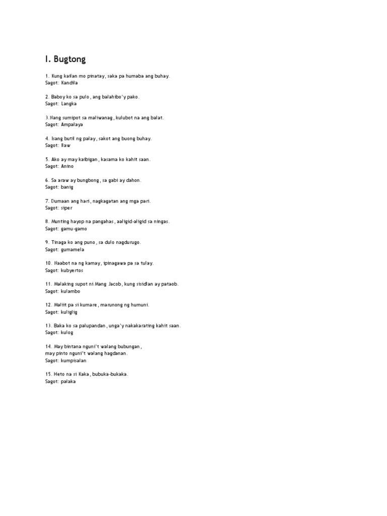 Bugtong | PDF