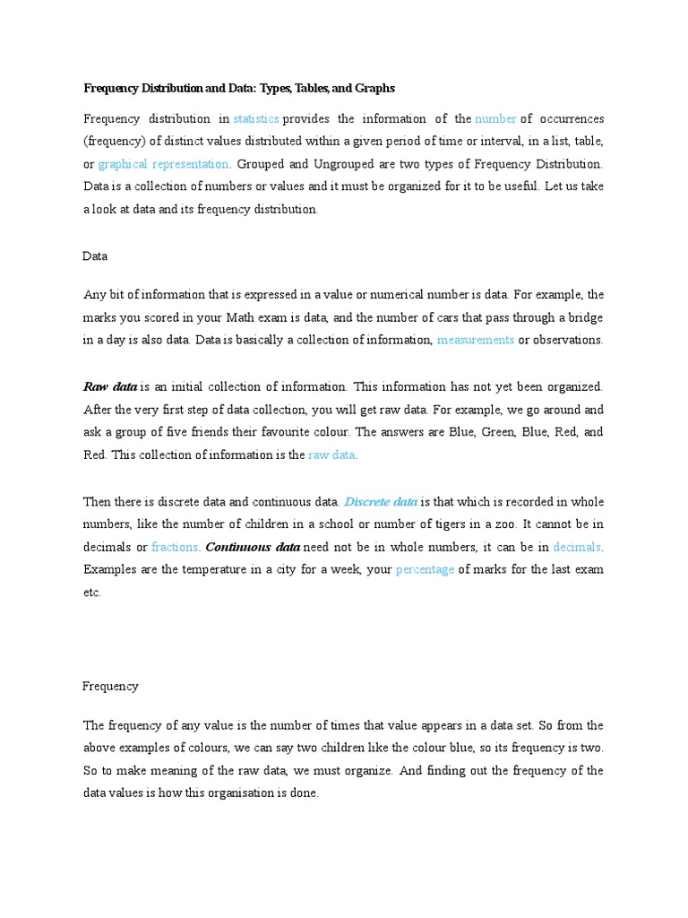 Organizing Data Through Frequency Distributions: An Explanation of ...