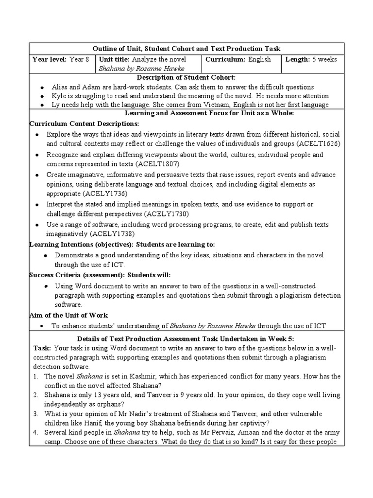 Outline of Unit | PDF | Educational Technology | Curriculum