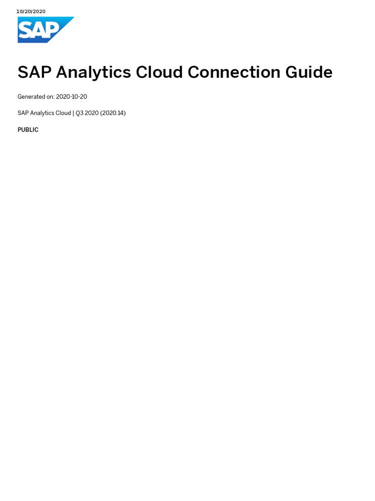 SAP Analytics Cloud Connection Guide | PDF | Cloud Computing | World ...