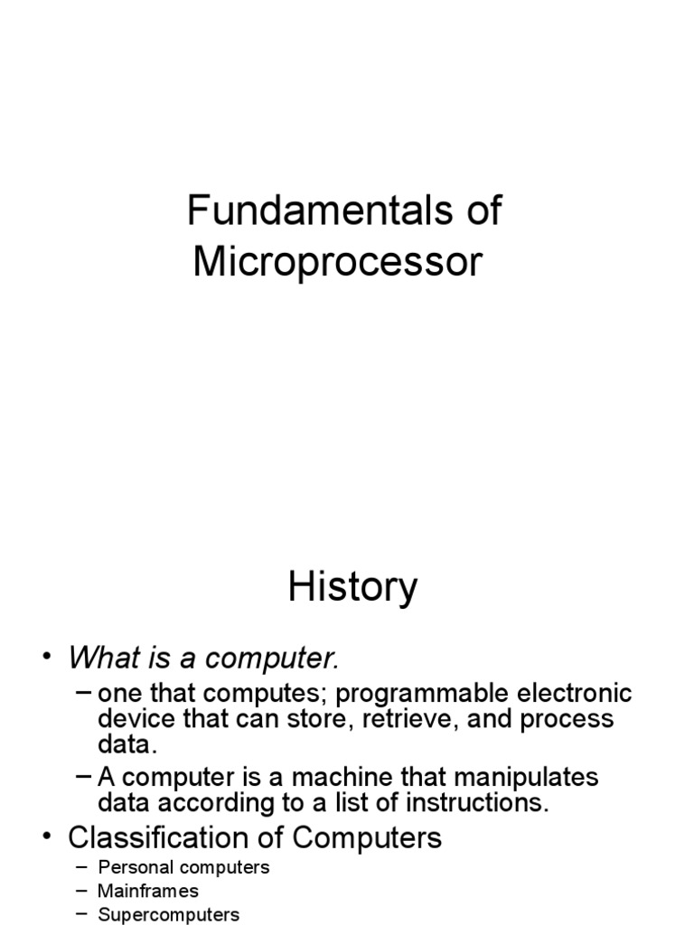 Fundamentals of Microprocessor | PDF | Central Processing Unit ...