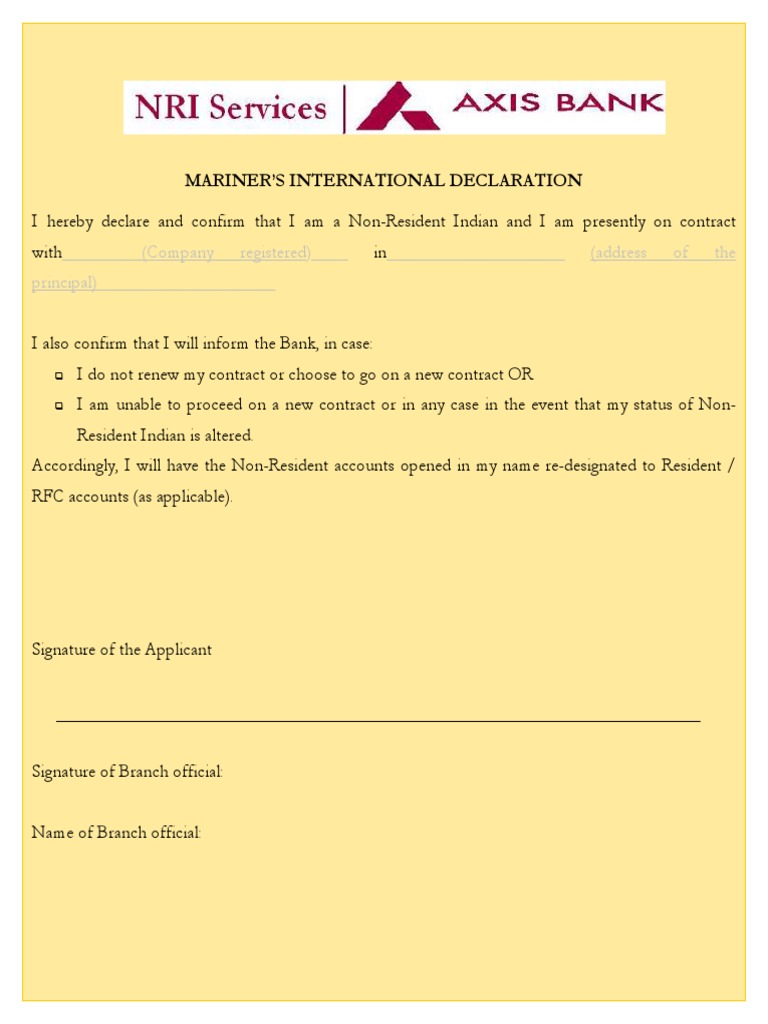 Mariners Declaration PDF | PDF | Business | Finance & Money Management