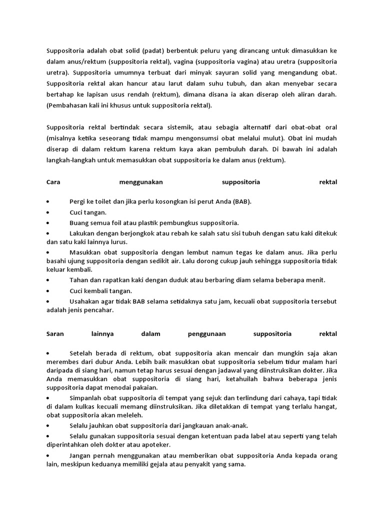 Suppositoria Adalah Obat Solid | PDF
