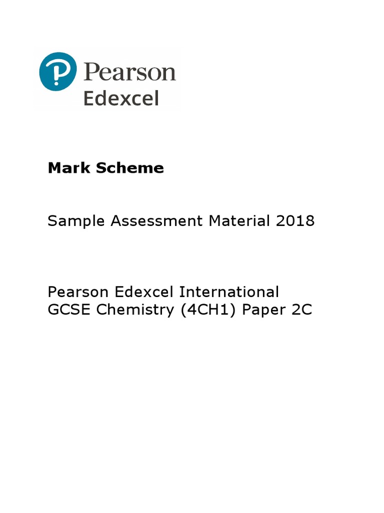 Chemistry 2C - Specimen Paper - Mark Scheme | PDF | Chemical Bond ...